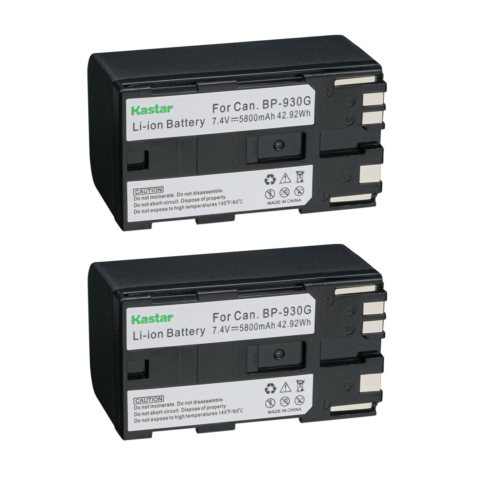 Kastar BP-930G Battery 2-Pack Replacement for Canon XH-G1 HDV XH-G1S XH-G1S HD XL-H1A XL-H1S XL ...