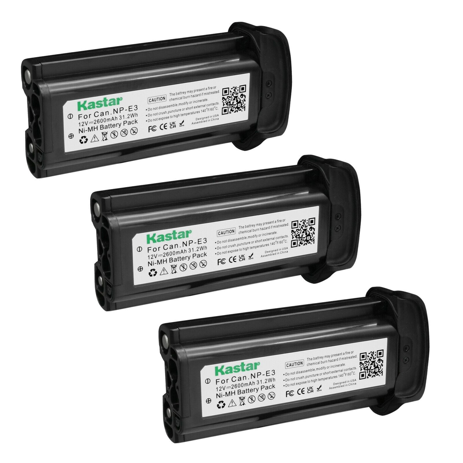 Kastar Battery 3-Pack Replacement for Canon NP-E3 Battery, Canon EOS 1D, EOS 1D Mark II, EOS 1D ...