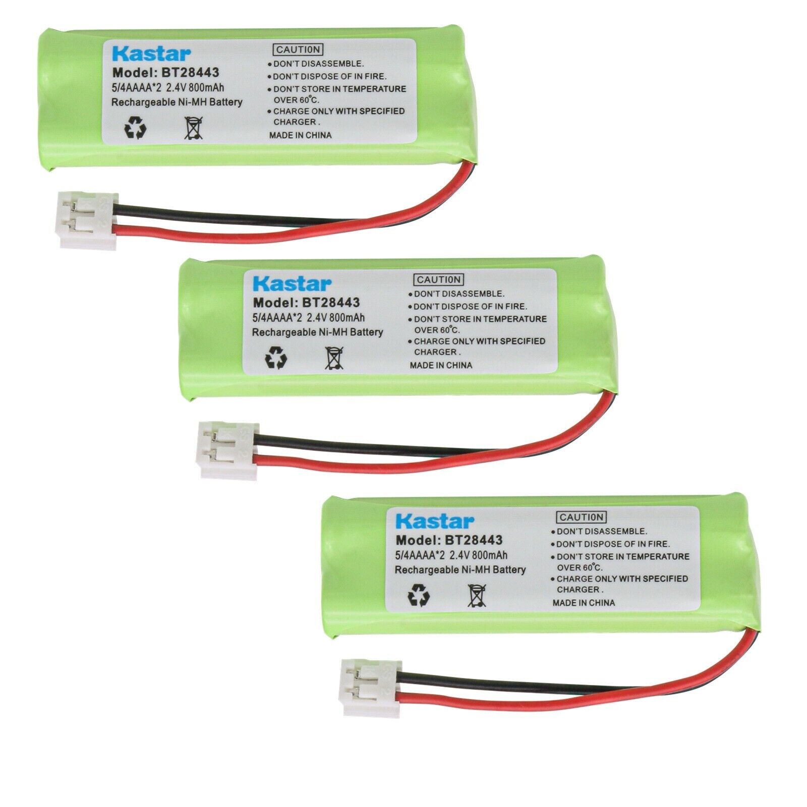 Kastar Cordless Battery (3 Pack), Ni-MH 2.4V 800mAh, Replacement for BT ...