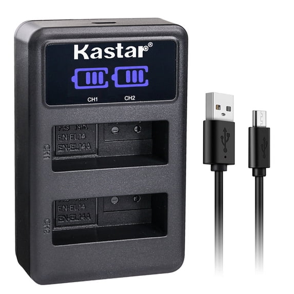 Kastar EN-EL14A LED2 USB Battery Charger Compatible with Nikon D5500 ...