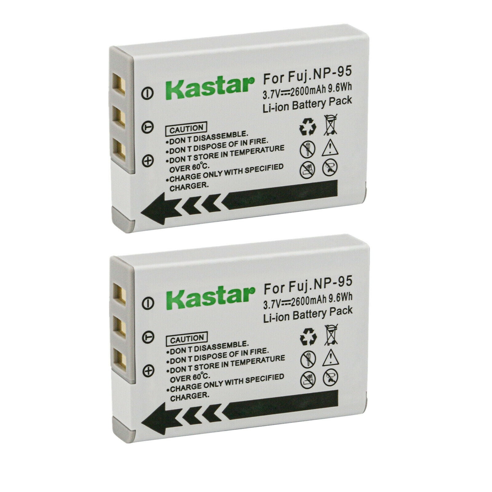 Kastar FNP-95 Battery 2-Pack Replacement for Fujifilm FinePix X-S1 ...