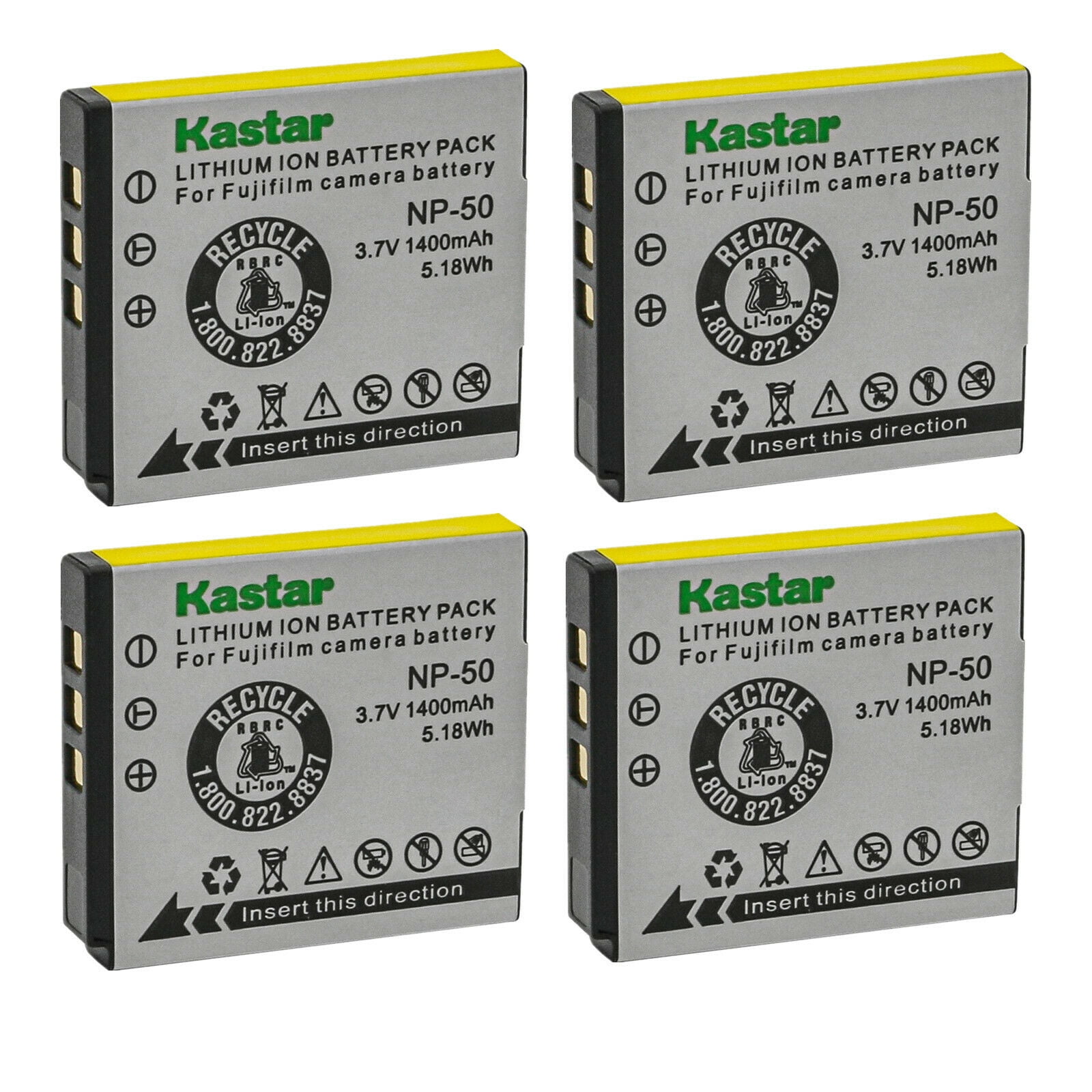 Kastar NP-50 Battery 4-Pack Replacement for Pentax D-LI68 D-LI122 ...