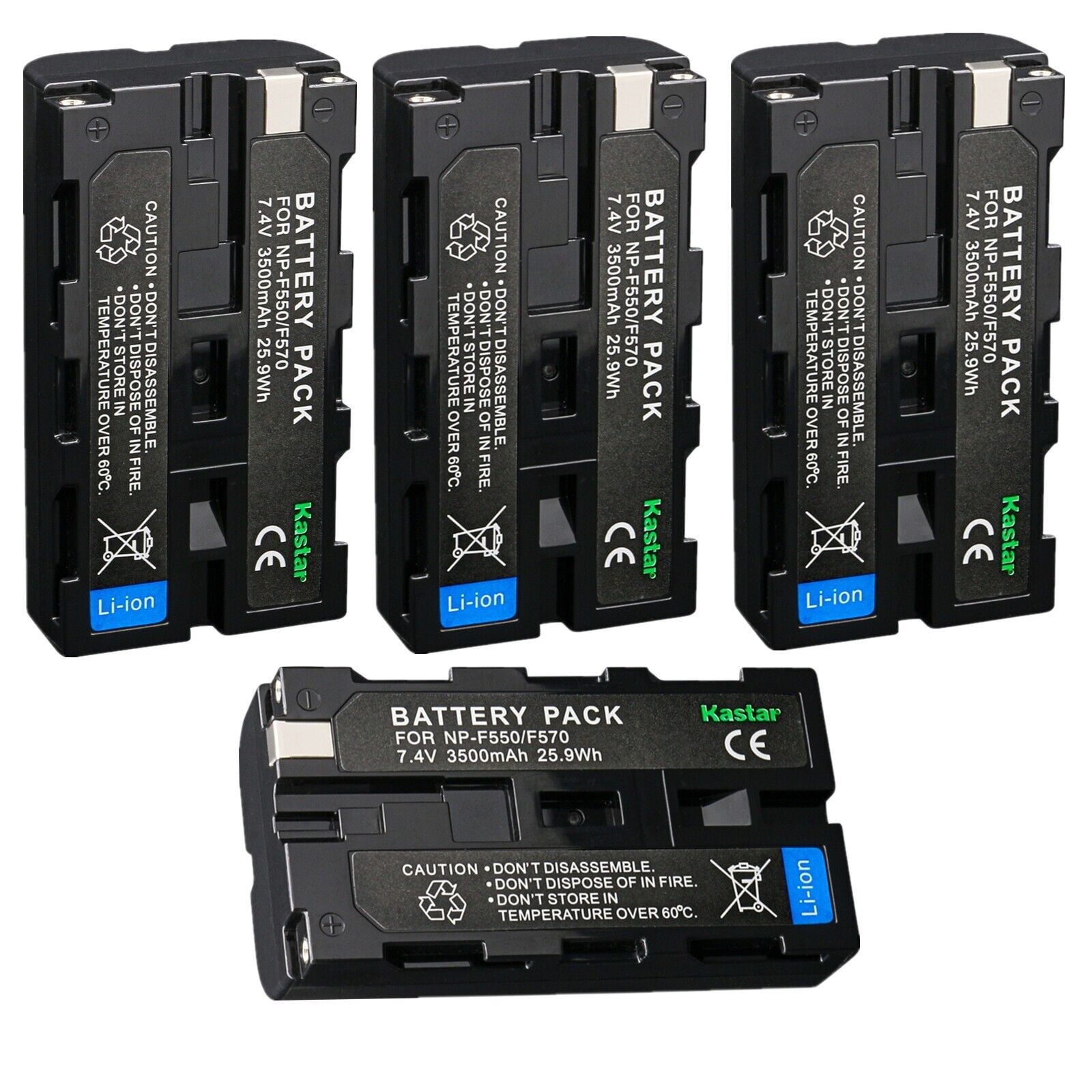 Kastar NP-F580 Lithium Rechargeable Camcorder Battery 7.4V 3500mAh for ...