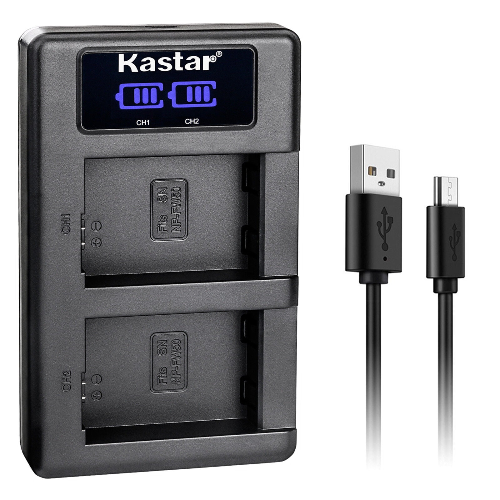 Kastar NP-FW50 LKD2 USB Battery Charger Compatible with Sony ILCE-QX1 ...