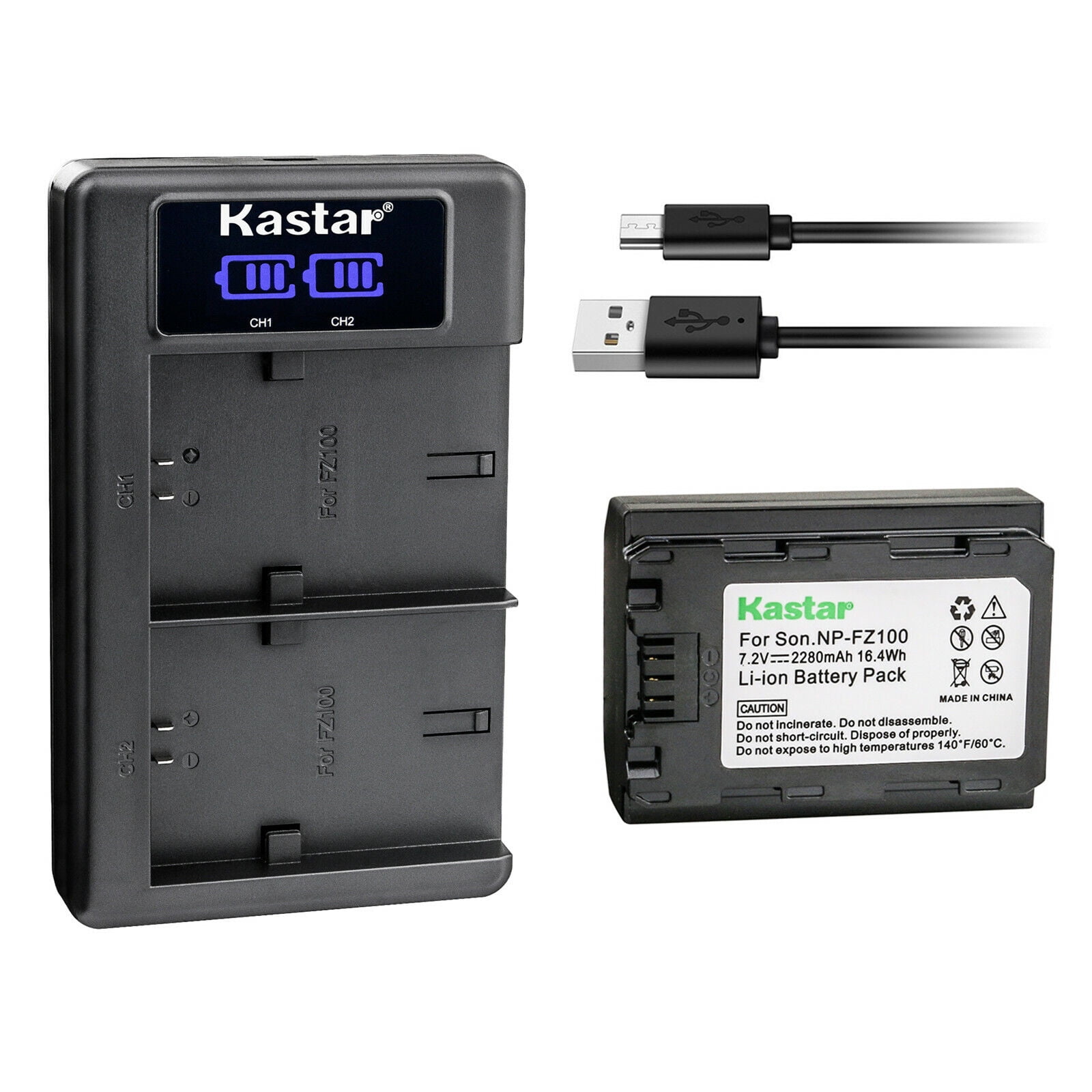 Kastar NP-FZ100 1-Pack Battery and LKD2 USB Charger Compatible with Sony Alpha 9 α9, Alpha A9 ...
