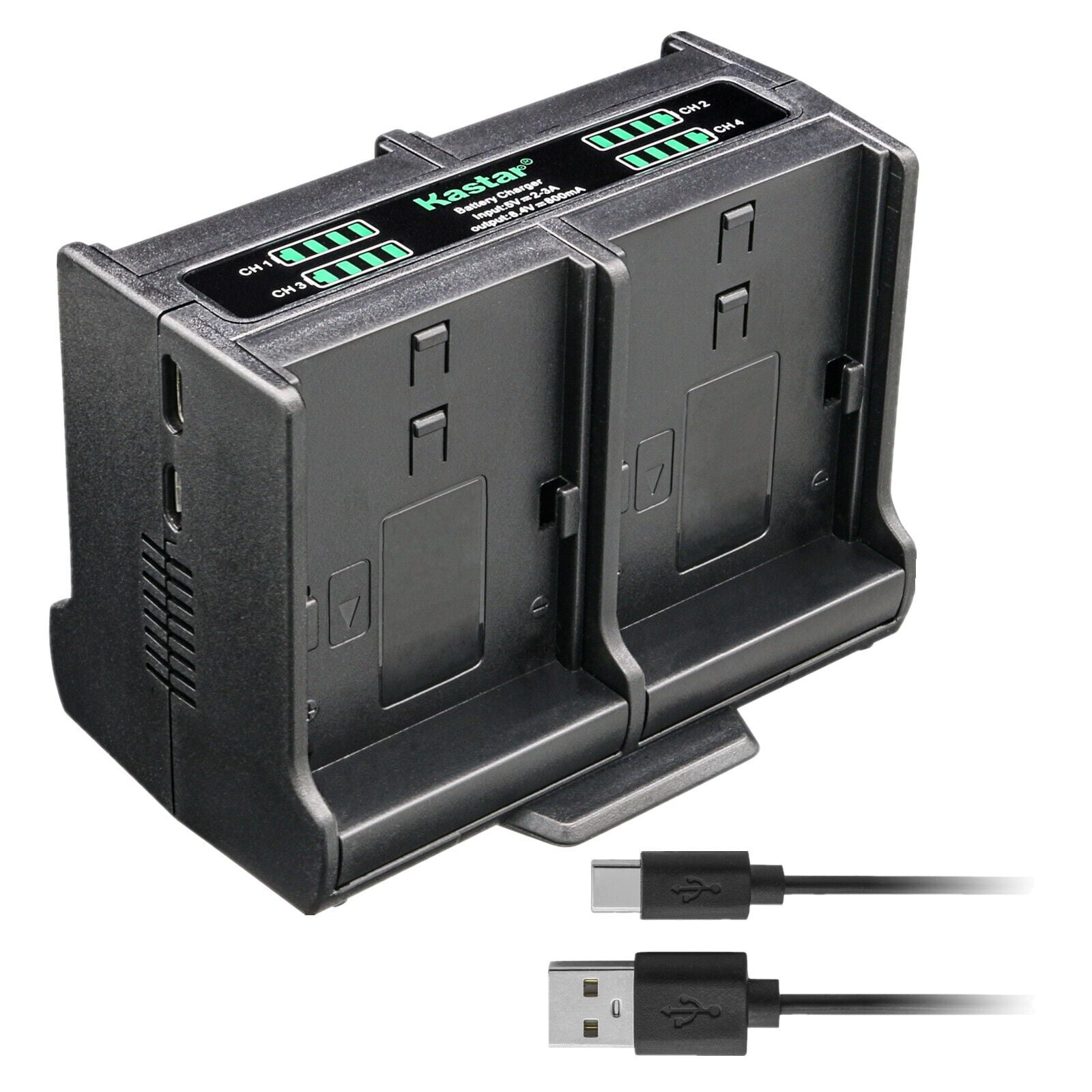 Kastar Quadruple Battery Charger Compatible with Canon VIXIA GX10, XF400, XF405, XA10, XA11 ...