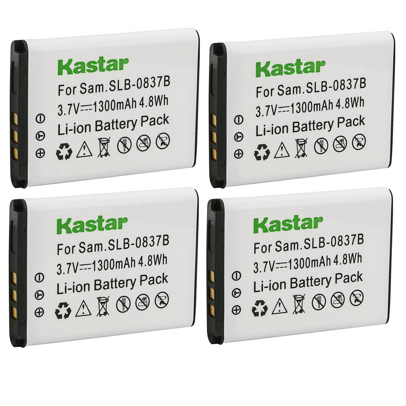 Kastar SLB-0837B Battery 4-Pack Replacement for Samsung SLB-0837B SLB ...