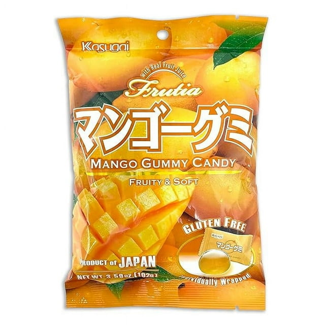 Kasugai Japanese Mango Gummy Candy, Gluten Free, 3.59oz - Pack of 12 ...
