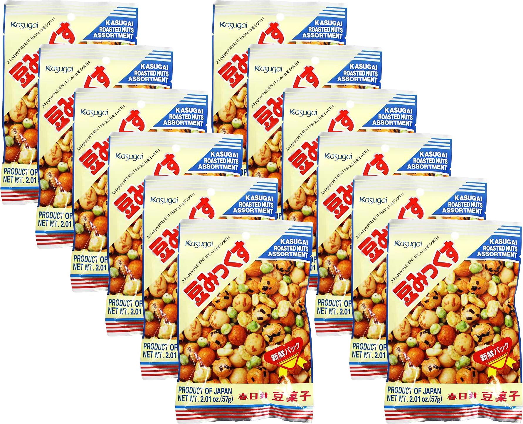 Kasugai Roasted Nuts Assortment YPF5 (Mame Mix) Net Wt. 2.01oz/57g (12 ...