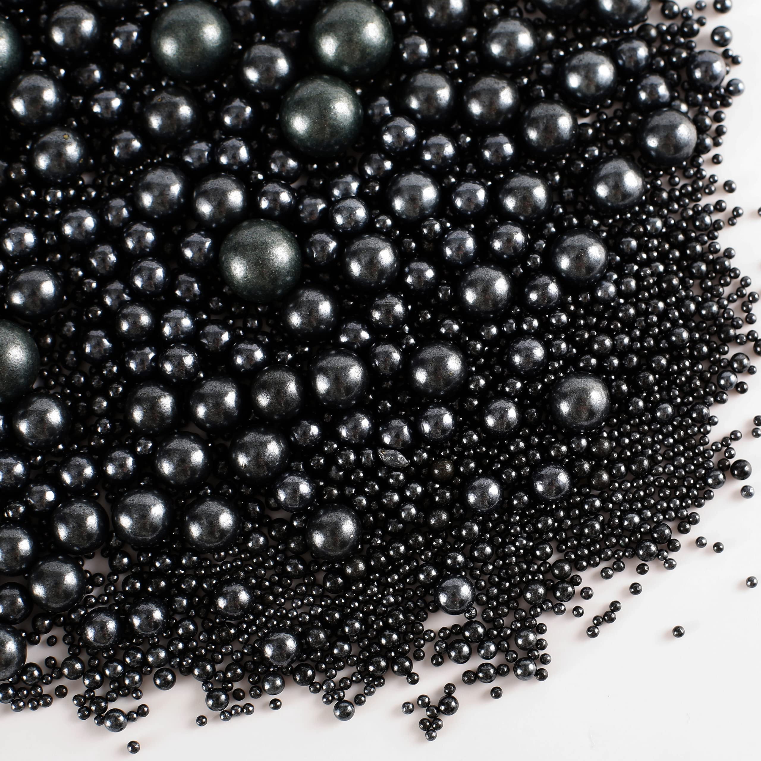 Kasvan Black Pearl Sugar OKA4 Sprinkles - Edible Candy Pearls 130g/4.58 ...