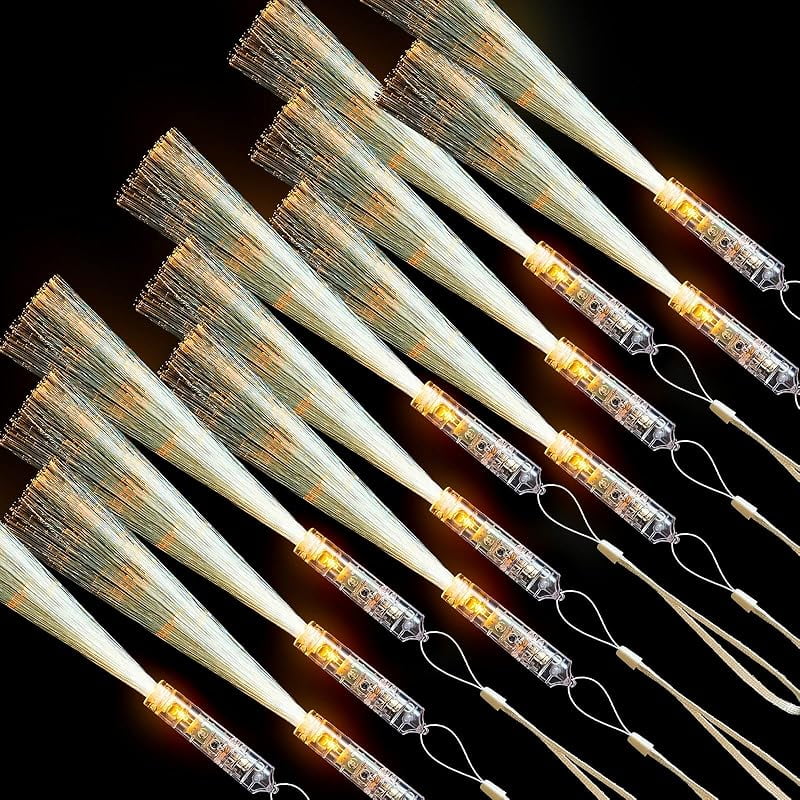 Kasyat 10 Pieces Fiber Optic Wand Light up Glow Stick LED Colorful ...