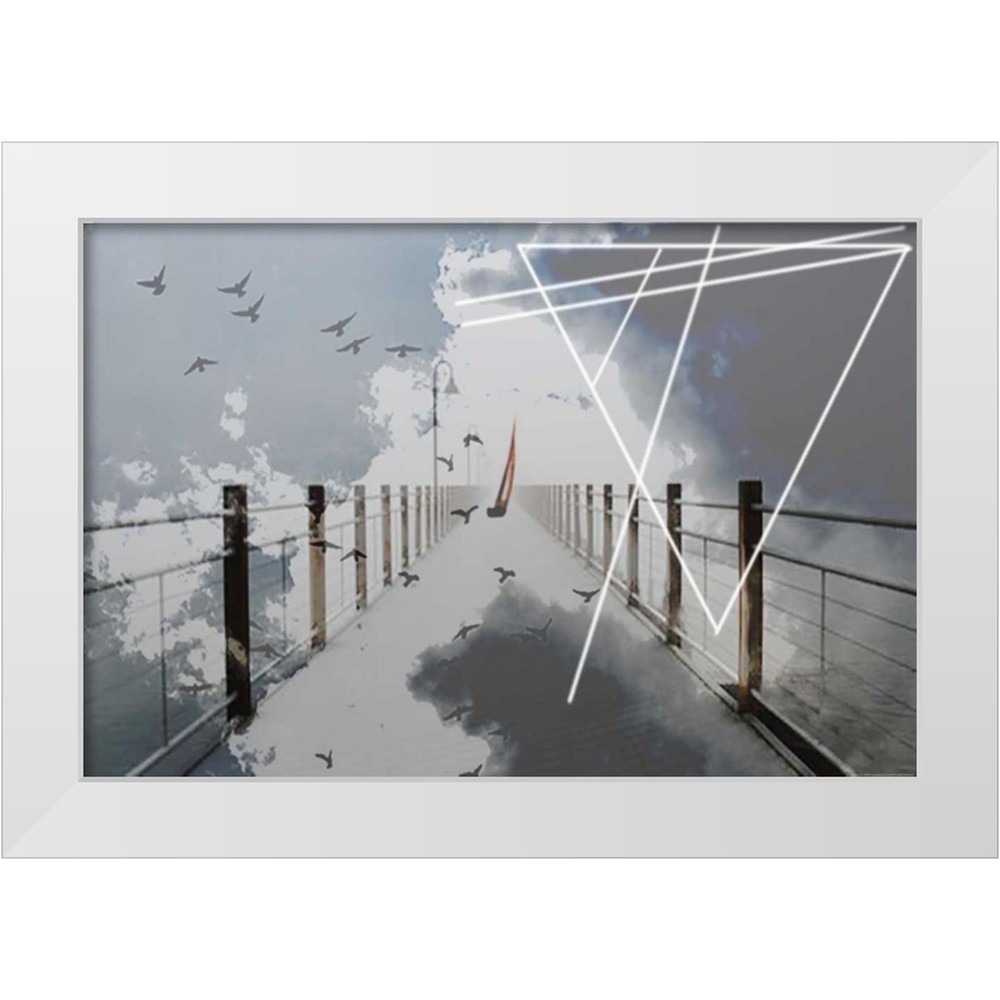 Kat 14x11 White Modern Wood Framed Museum Art Print Titled - Bridge ...