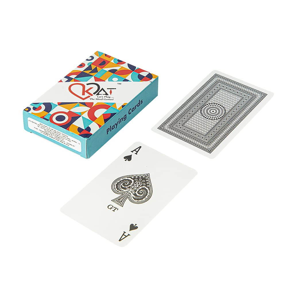 Kat Let’S Play 4 Pieces Playing Cards Plastic Coated Black Single Colour Design F Pack Premium ...