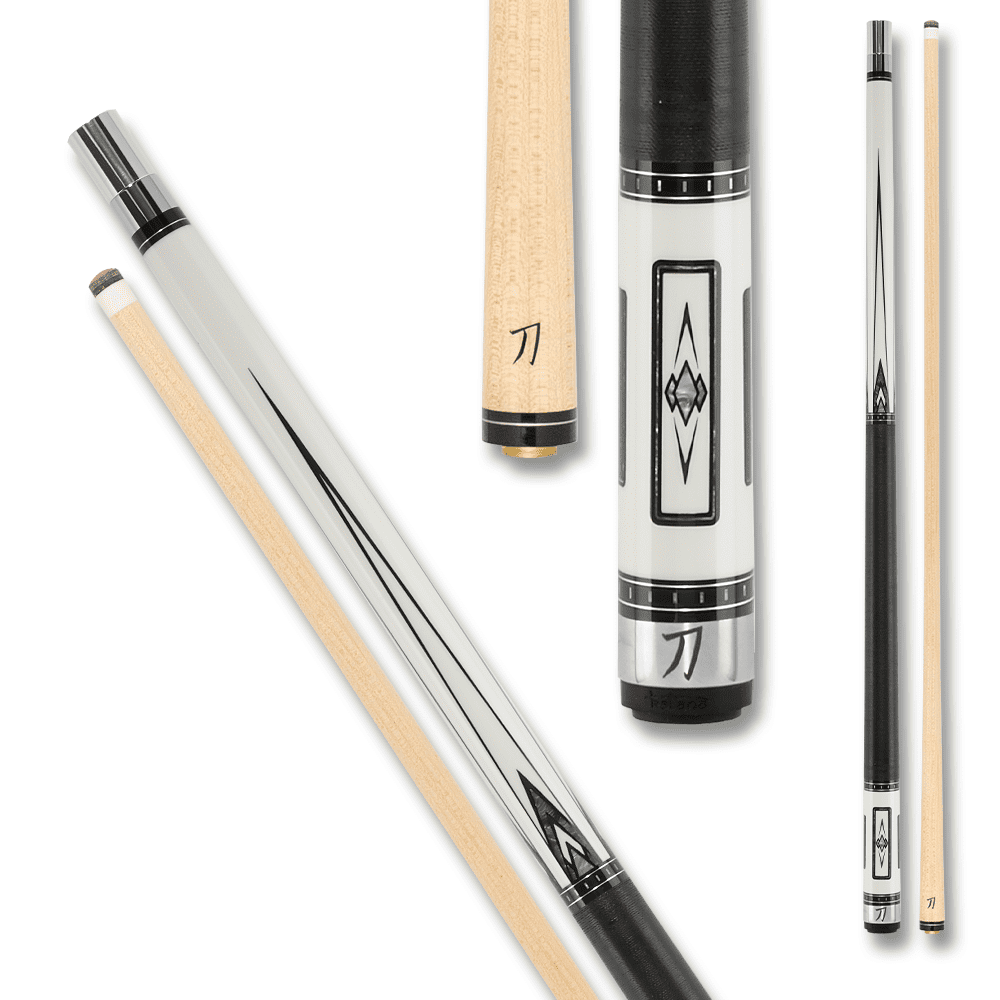Katana KAT15 Pool Cue White with Black Points and Green Designs 21oz ...