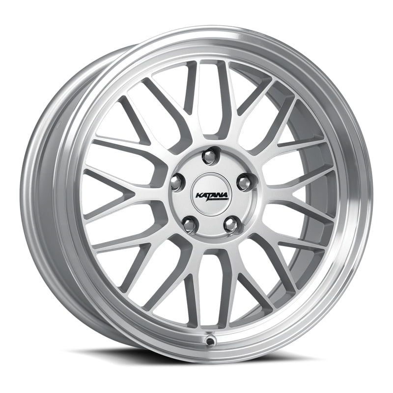 KATANA KR06 18X8 5X114.3 +40mm Glossy Silver Machine Lip Wheel Rim 18 ...