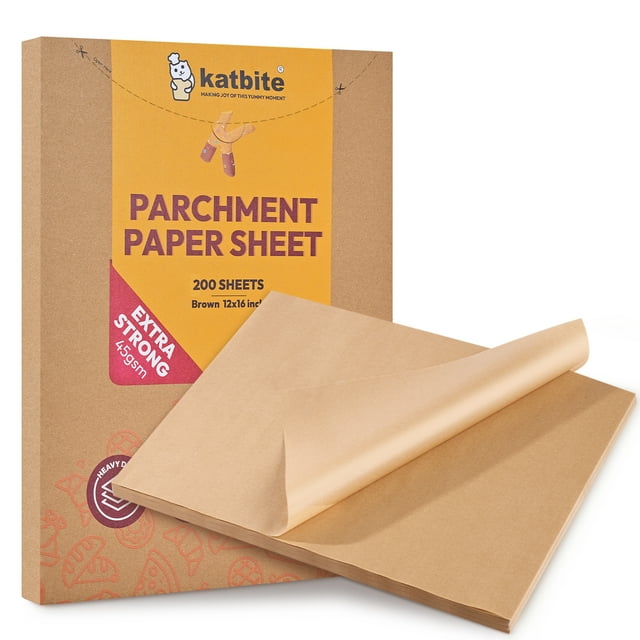 Katbite 200Pcs 12x16 In Precut Parchment Paper Sheets, Heavy Duty Flat ...