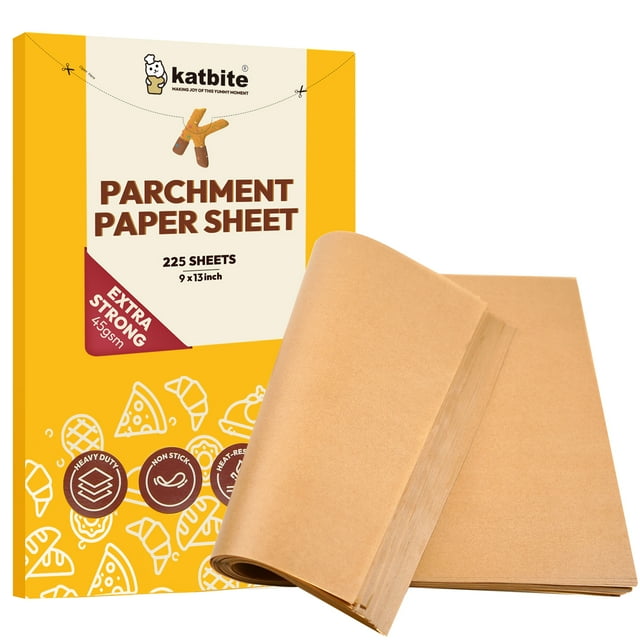Katbite 9x13 inch Heavy Duty Unbleached Parchment Paper Sheets, 225Pcs ...
