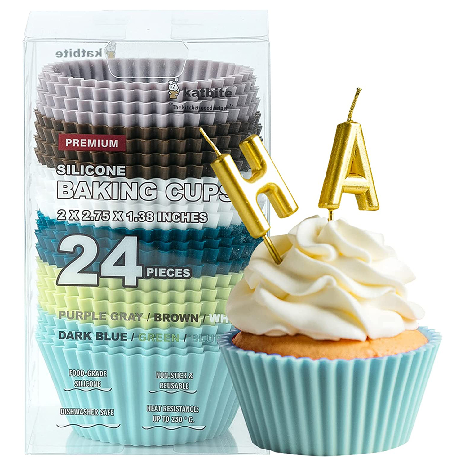 Silicone Cupcake Liners Baking Cups Assorted Colors Vibrant Muffin