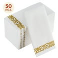 Katbite 50 Pack Gold Paper Napkins, Everyday Decorative Hand Towels ...