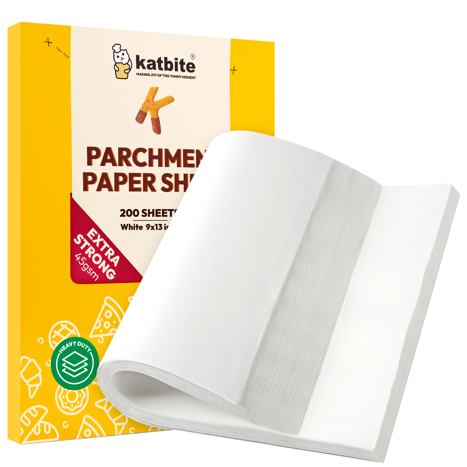 Katbite Heavy Duty Unbleached Parchment Paper for Baking, 12x16 inch ...