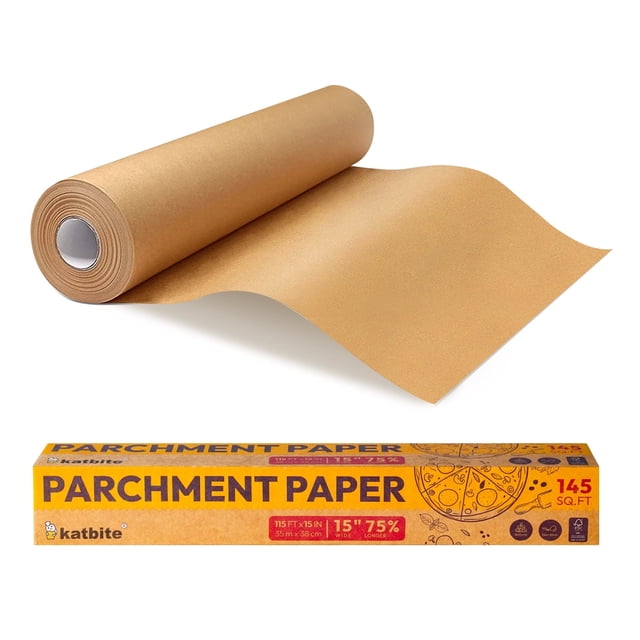 Katbite Parchment Paper Roll 15in x 115ft, Unbleached Pachment Baking ...