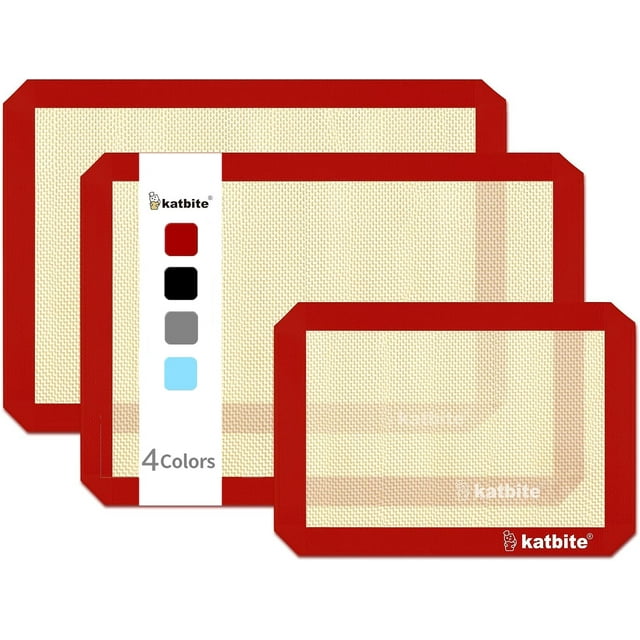 Katbite Nonstick Silicone Baking Mats 3PCS, 11.6 x16.5 in Oven Cookie ...