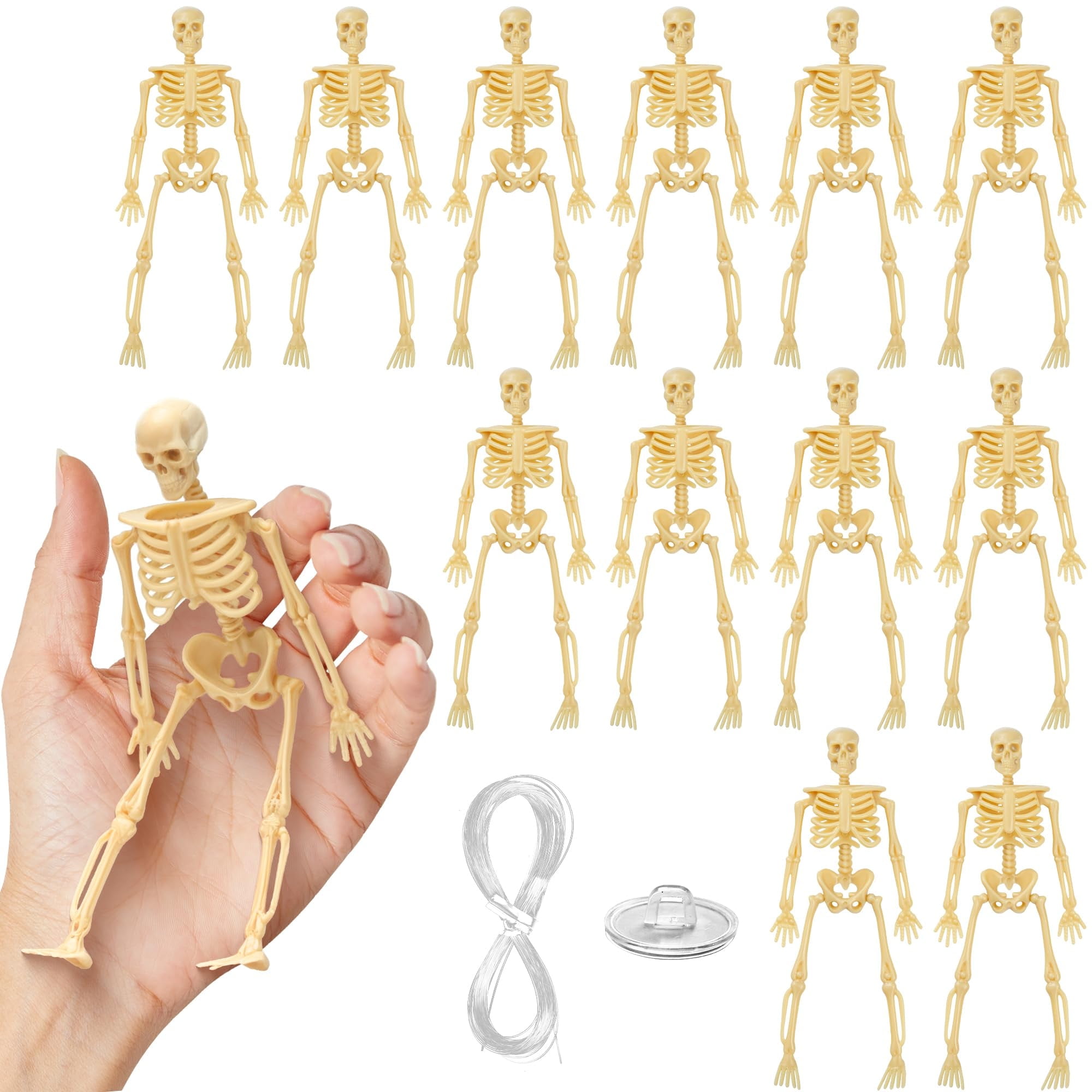 KatchOn, 12 Pcs Halloween Mini Skeletons Figurines - 6 Inch | Small ...