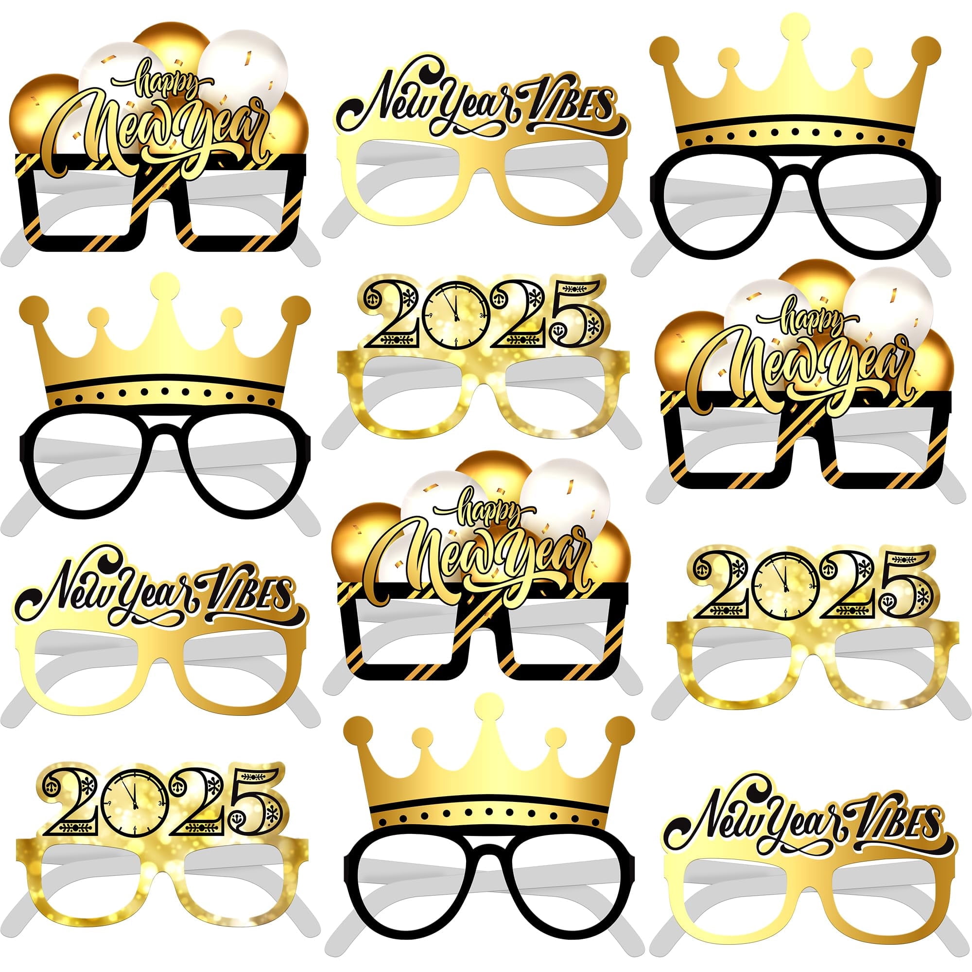 KatchOn, 2025 Glasses New Years Eve - Pack of 12 | New Years Eve Party ...
