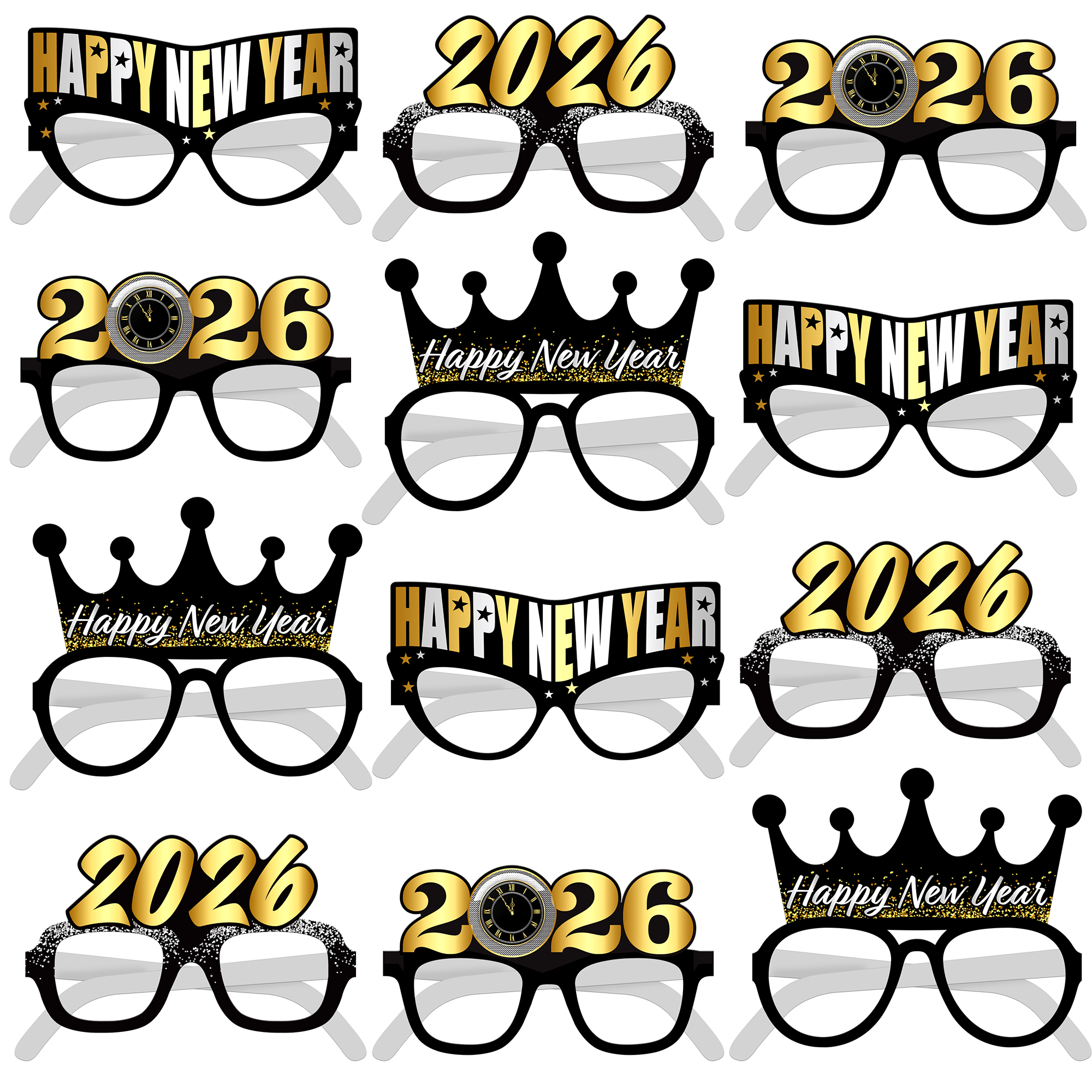 KatchOn, 2026 Glasses New Years Eve - Pack of 12 | New Years Eve ...