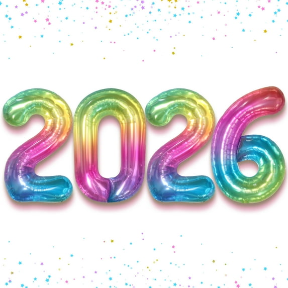 KatchOn Giant Rainbow 2026 Balloons, 42 Inch, NYE Decorations - Walmart.com