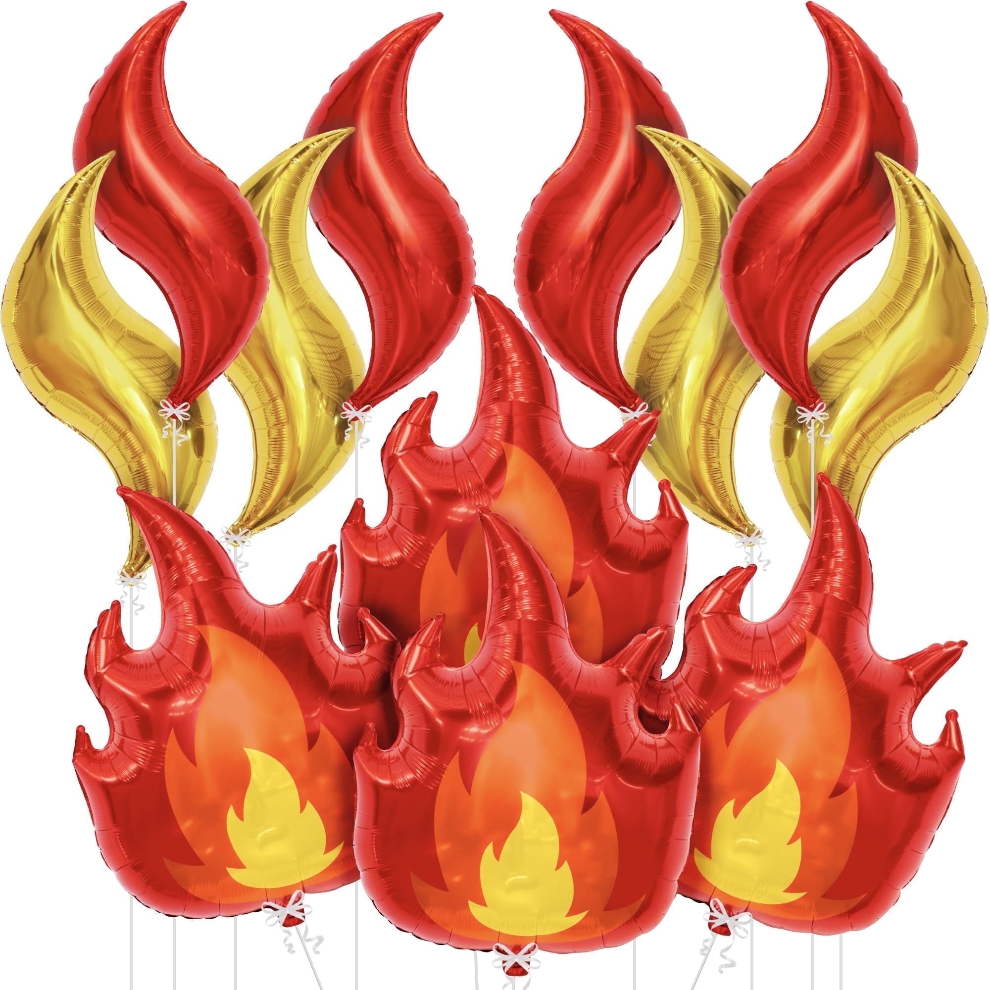 KatchOn, Big Fire Balloons Set - 28 Inch, Pack of 12 | Red and Gold ...