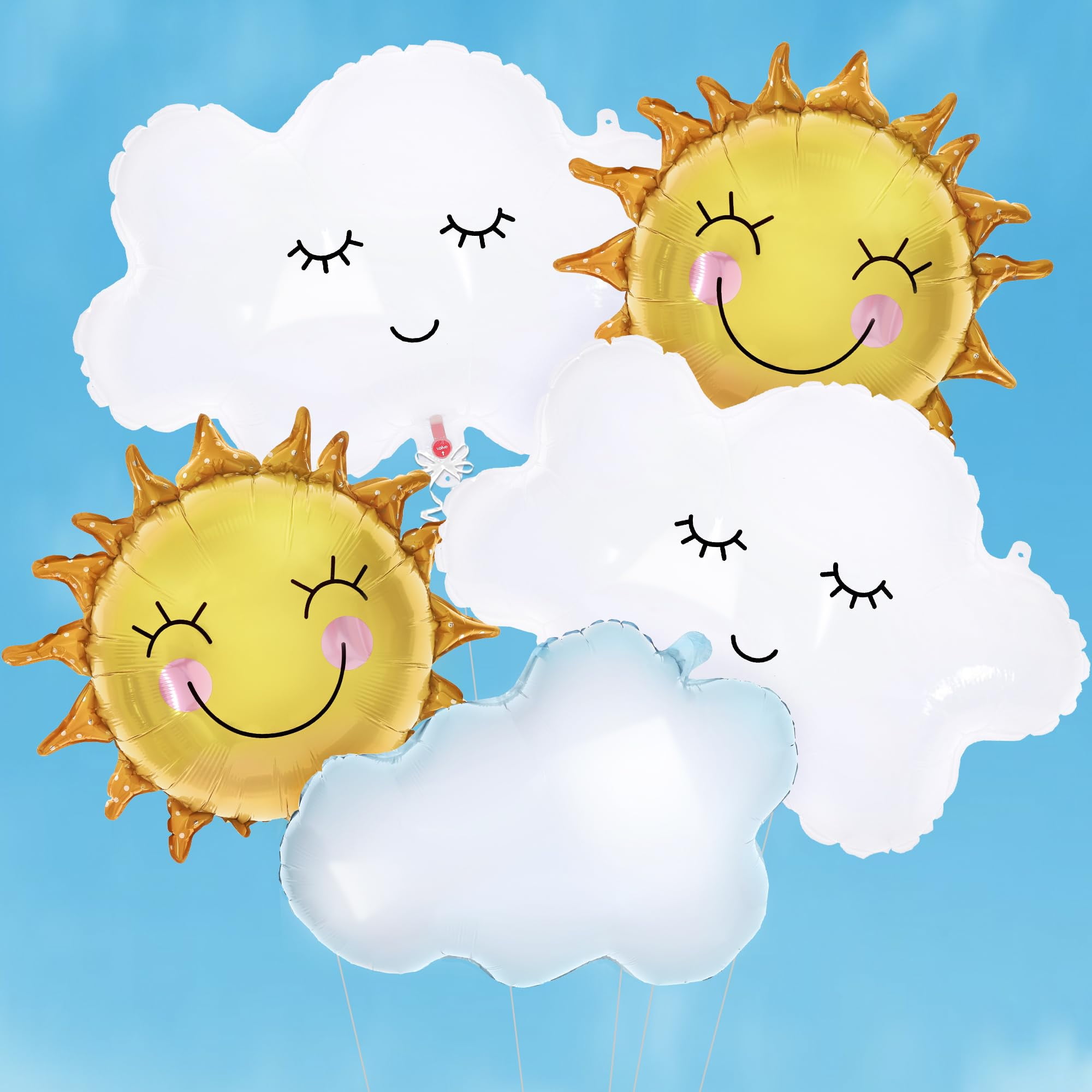 KatchOn, Big Sun and Cloud Balloons Set - 29 Inch, Pack of 5 | Foil Sun ...
