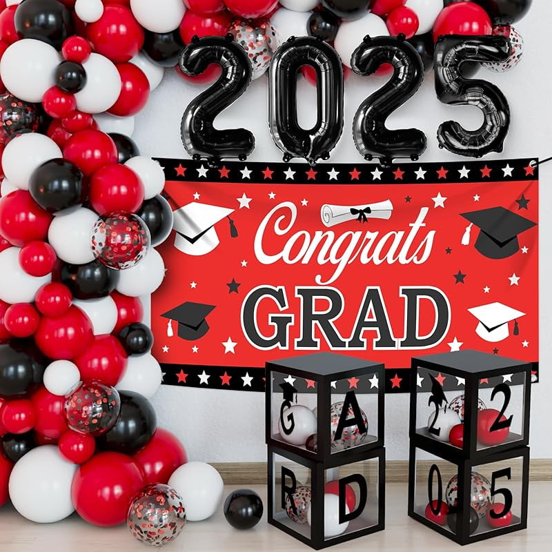 KatchOn, Black and Gold Graduation Decorations 2025 - Huge, Pack of 112 ...