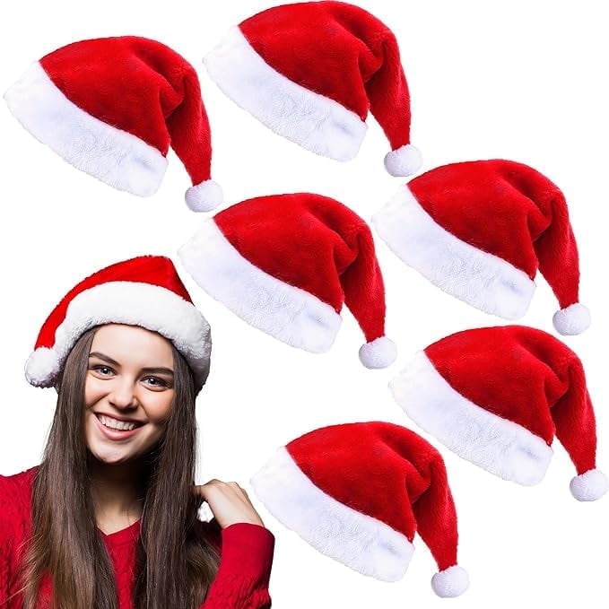 KatchOn, Christmas Santa Hat, Pack of 6 - Walmart.com