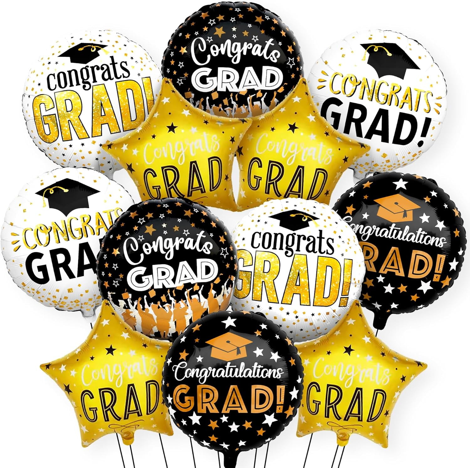 KatchOn, Congrats Grad Balloon Set - Big, 18 Inch, Pack of 12 ...