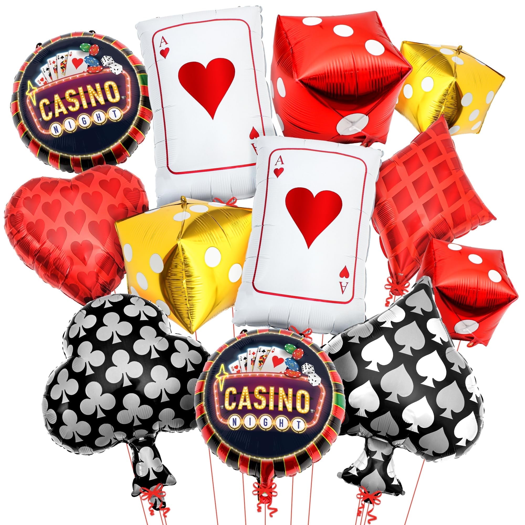 KatchOn, Dice and Cards Casino Balloons - 24 Inch, Pack of 12 | Casino ...