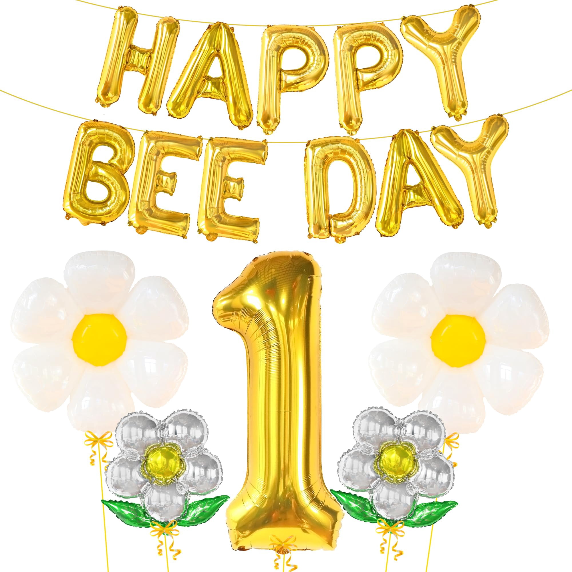 KatchOn, First Bee TWE5 Day Decorations Girl - Pack of Bee Day Balloons ...