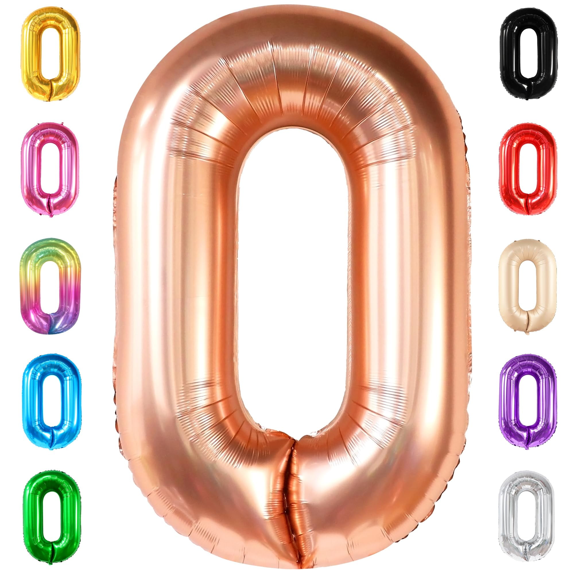 KatchOn, Giant RoseEGSC Gold 0 Number Balloons - 40 Inch | Gold ...