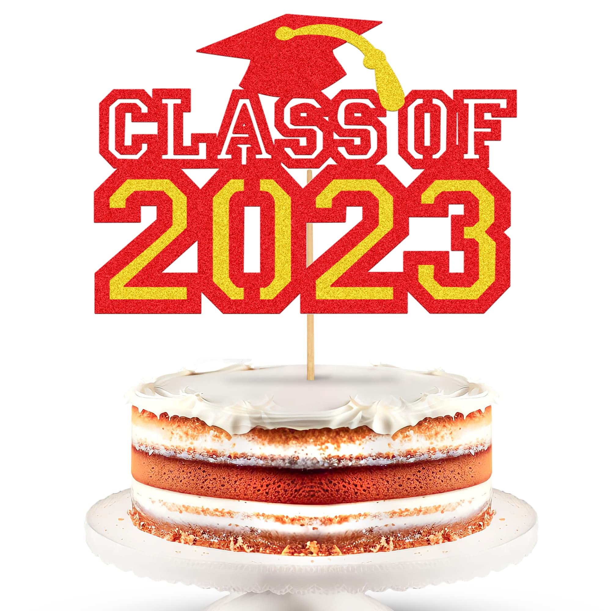 KatchOn, Glitter GraduationTRDN Cake Topper - Huge, 8 Inch | Red Class ...