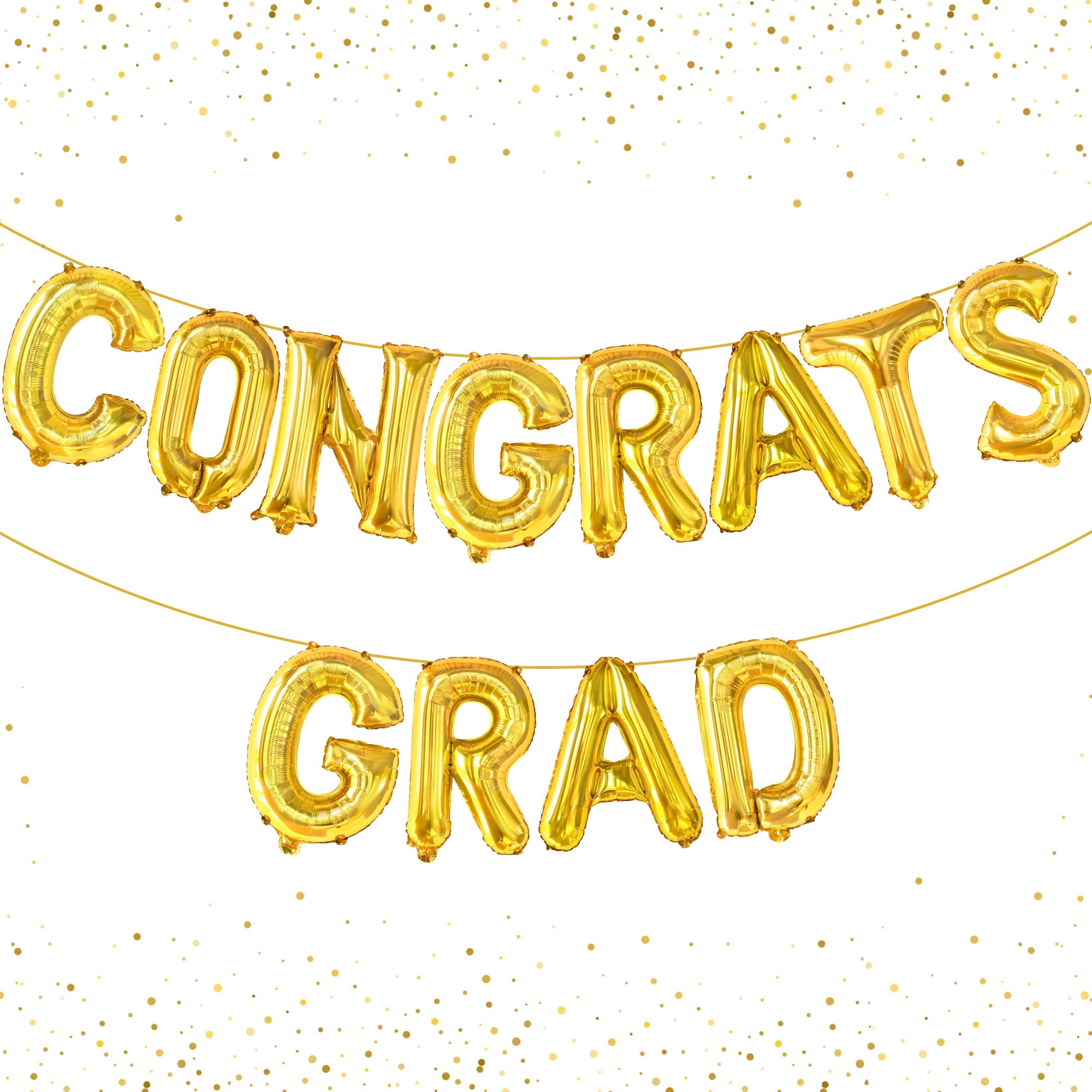KatchOn, Gold Congrats Grad Balloons - 16 Inch | Congrats Grad Banner ...