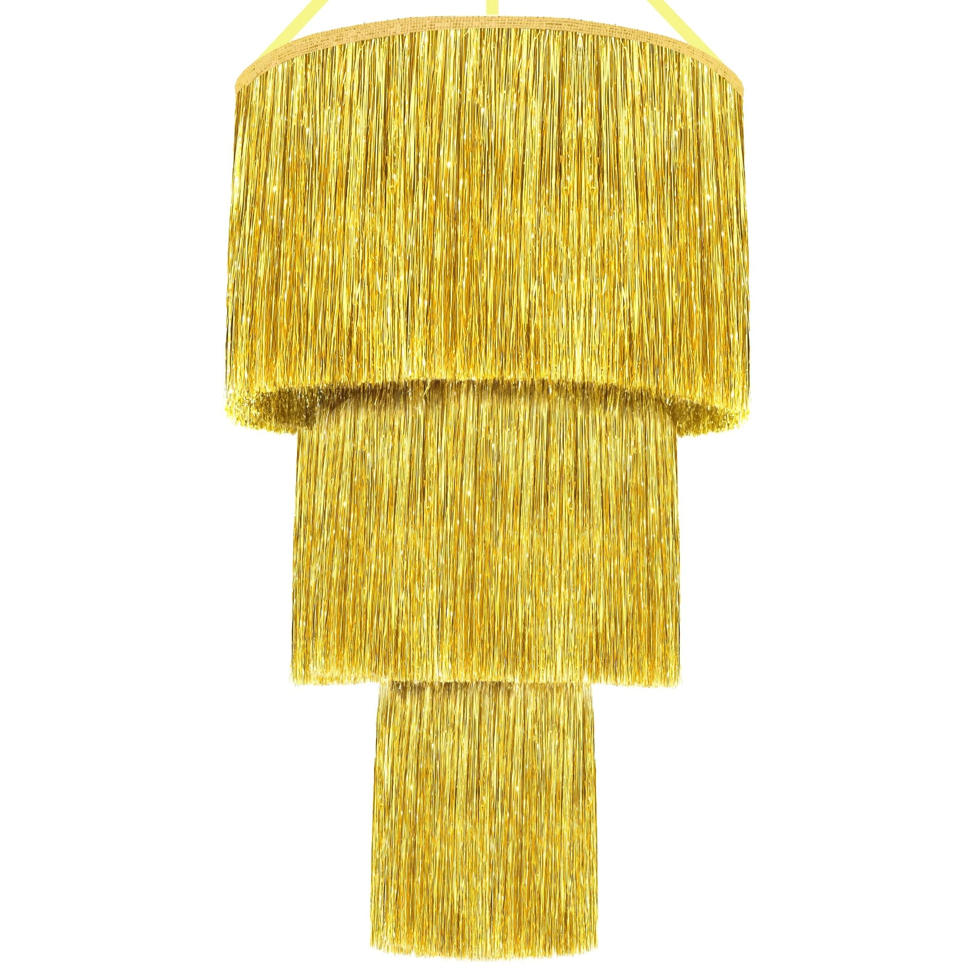 KatchOn, Gold Tinsel Chandelier Party Decor - 20 Inch | Gold Chandelier ...