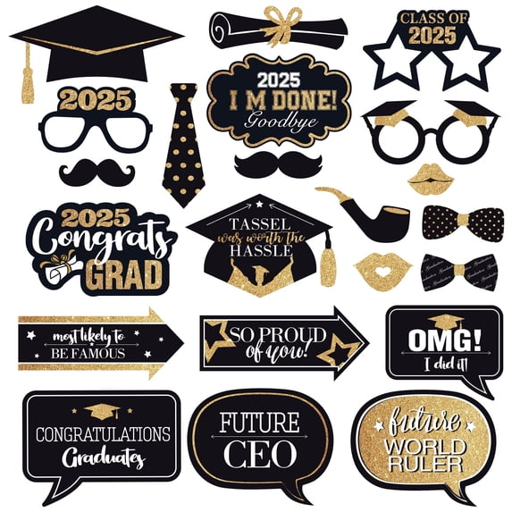 KatchOn, Graduation Photo Booth Props 2026 - Pack of 22 | Black and ...
