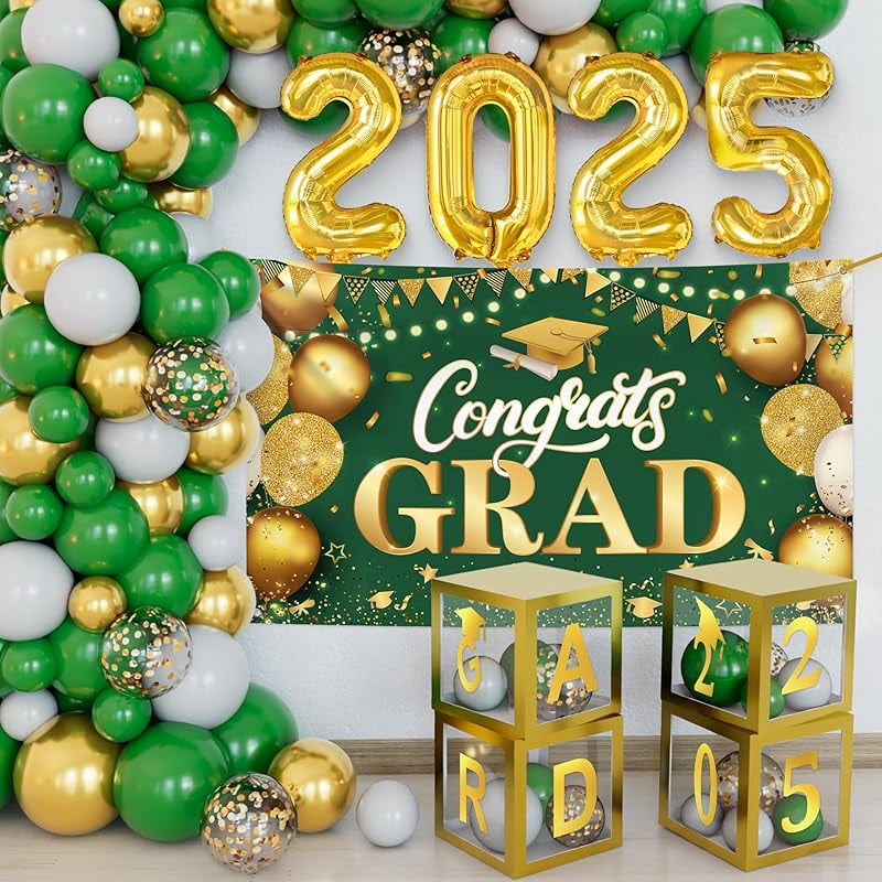 KatchOn, Green and Gold Graduation Decorations Class of 2025 - Huge ...