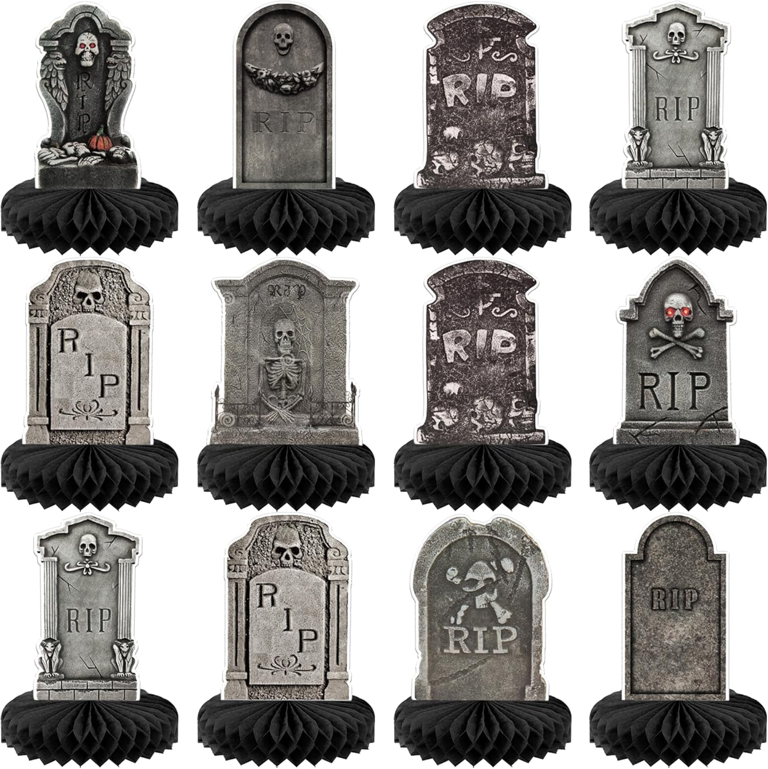 KatchOn, Halloween Tombstone Honeycombs - Pack of 12 | Halloween Table ...