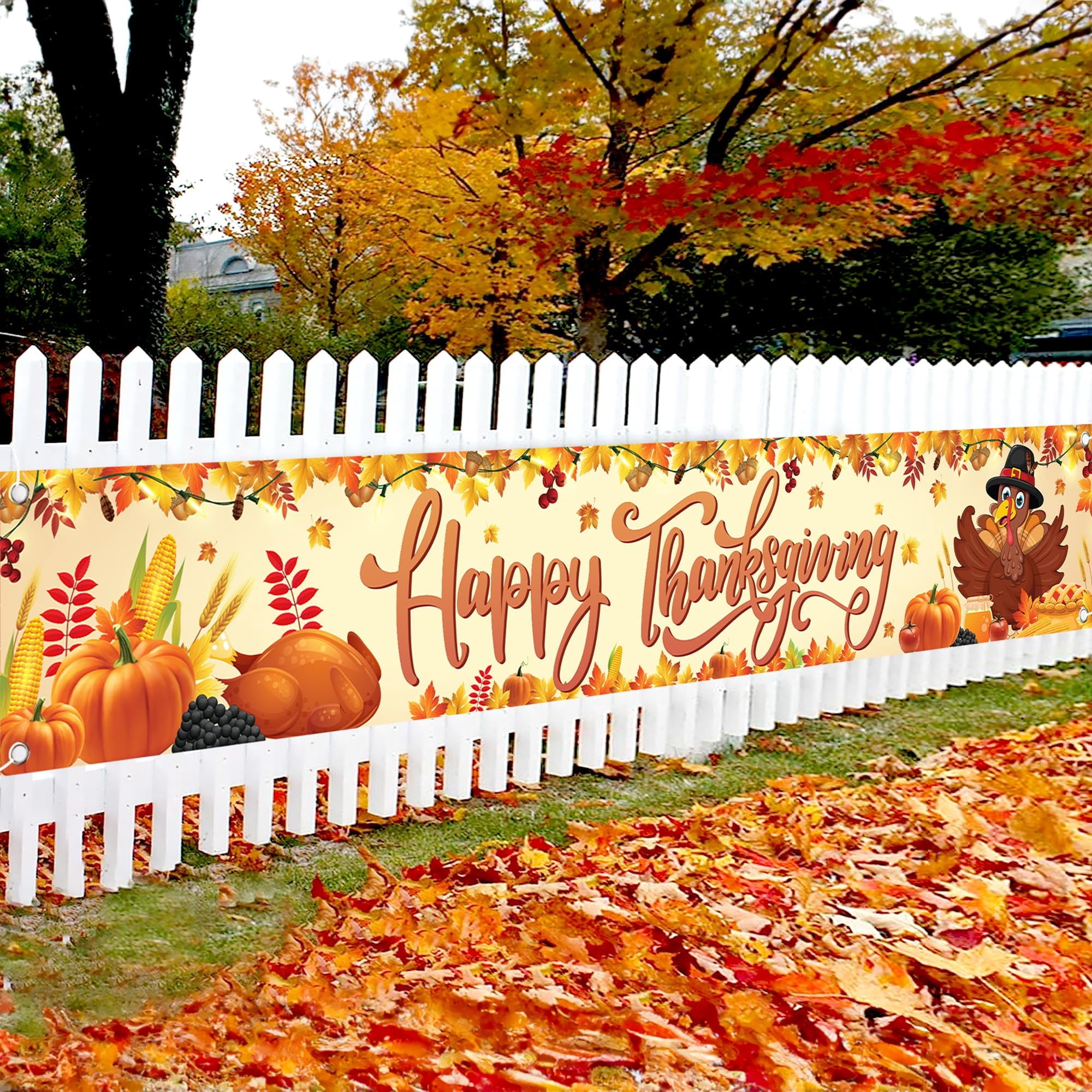 KatchOn, Happy Thanksgiving Yard Banner - Xtralarge, 120x20 Inch ...