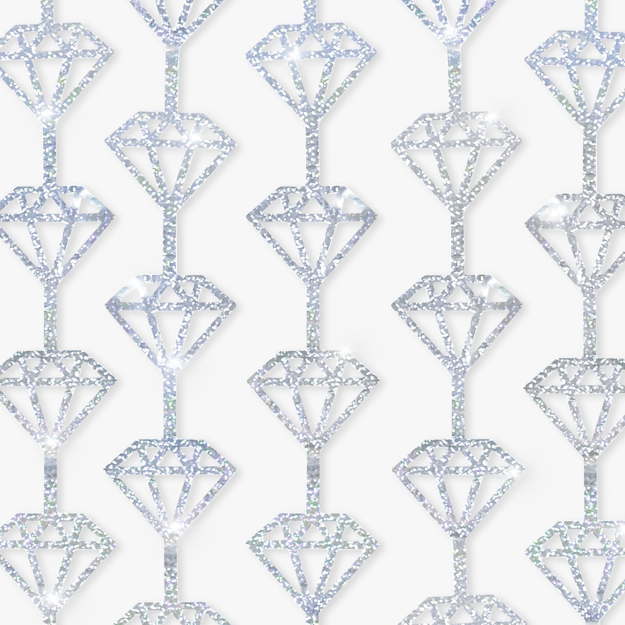 KatchOn, Holographic Silver Foil Diamond Curtains - 3.4x6.5 Feet, Pack ...