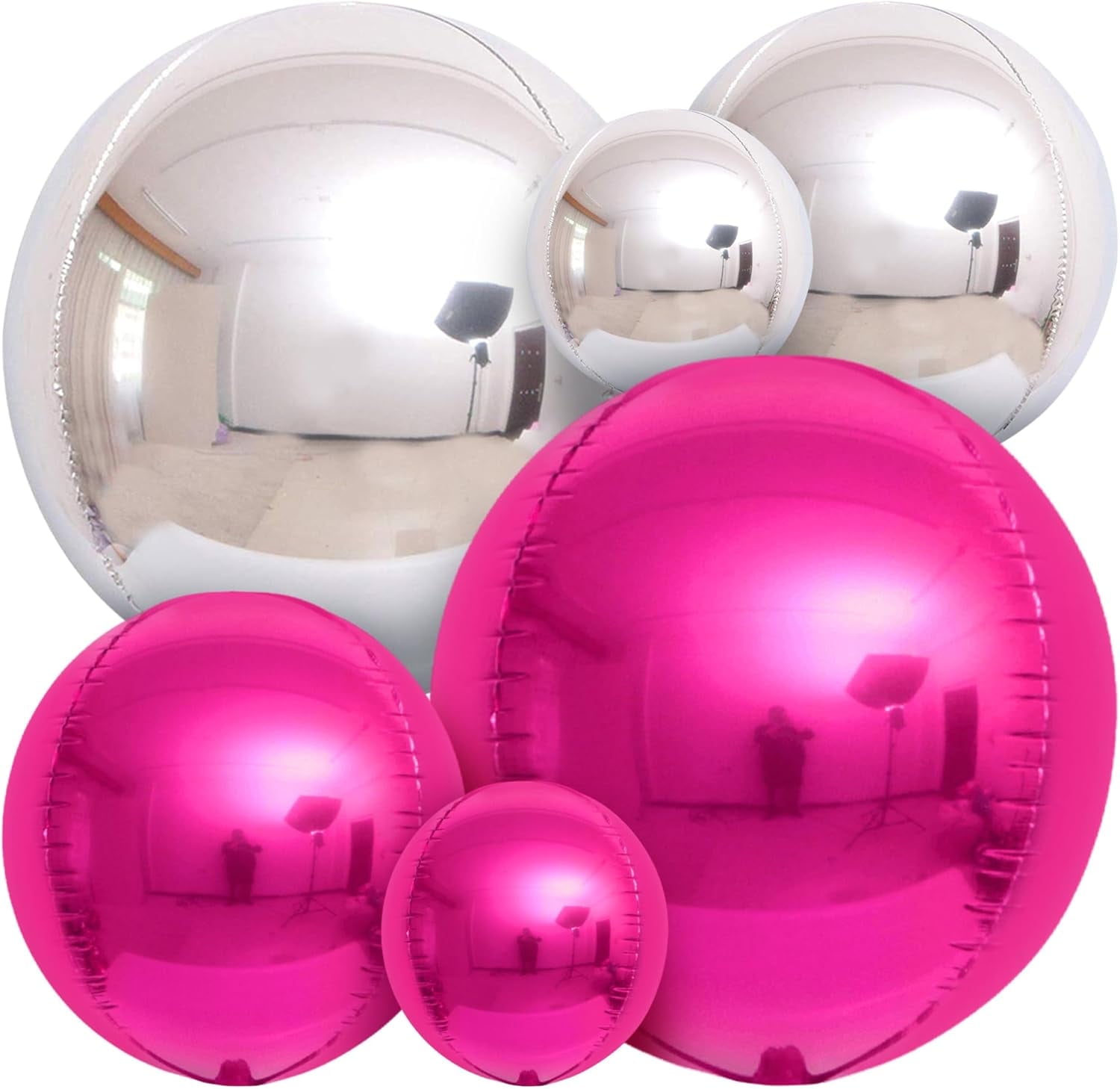 KatchOn, Hot Pink and Silver Balloons - 22 Inch, Pack of 14 | Metallic ...
