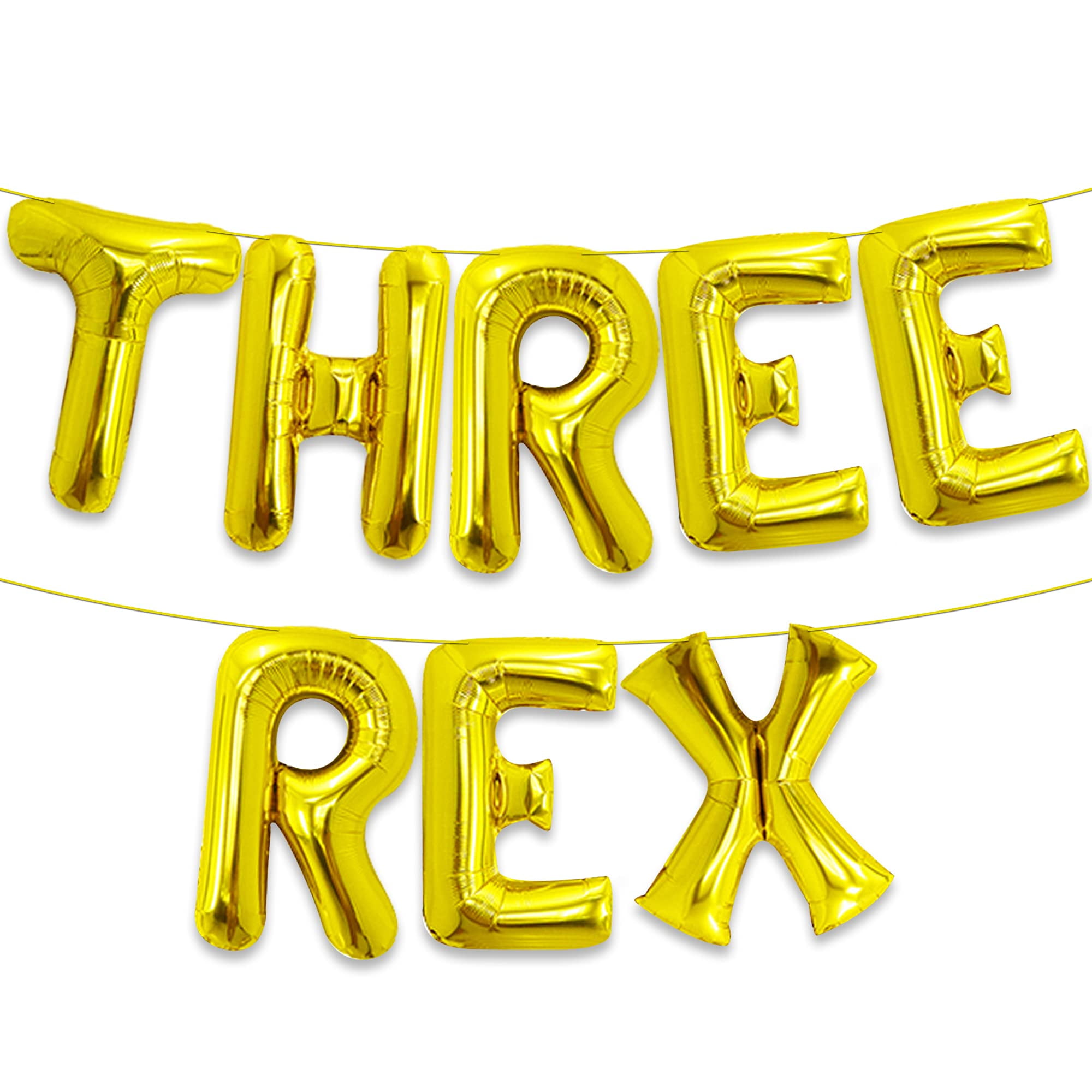 KatchOn, Huge Gold Three Rex Balloons - H2FSD16 Inch | Gold Three Rex ...