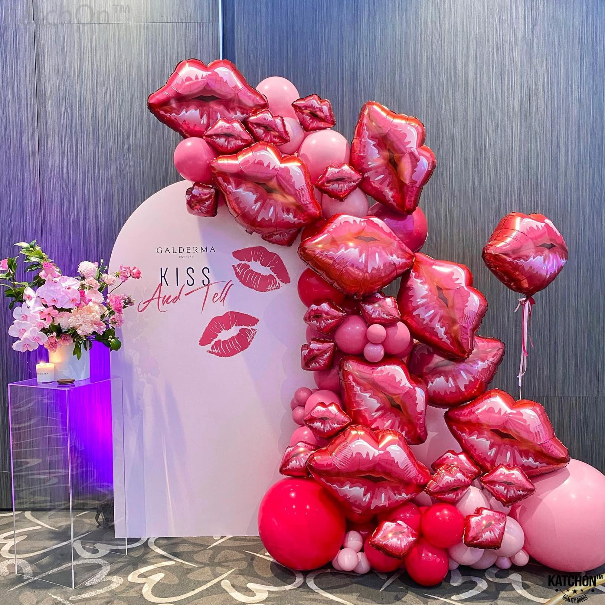 KatchOn, Huge Red Lip Foil Balloon - 30 Inch, Pack of 4 | Cute Kiss ...