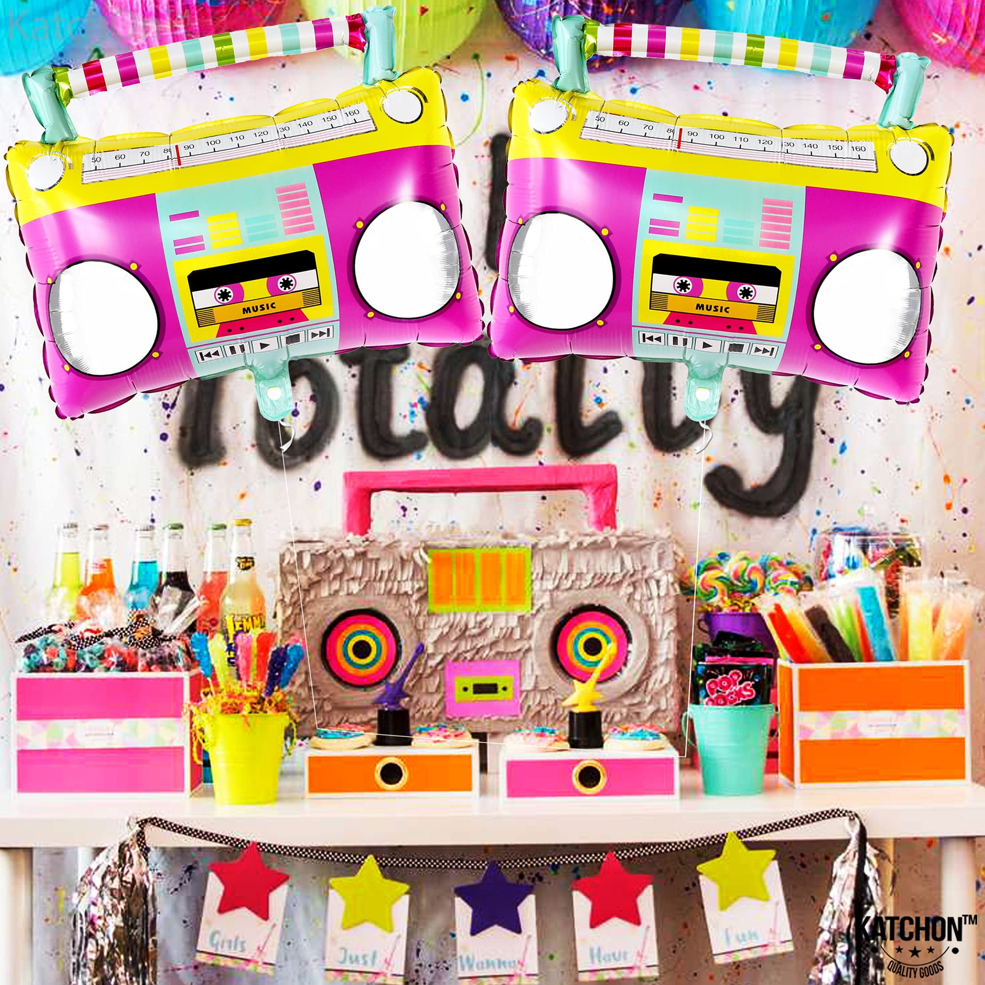 KatchOn Large Boombox AJH3 Balloon Set - 22 Inch | 90s and Disco Party ...